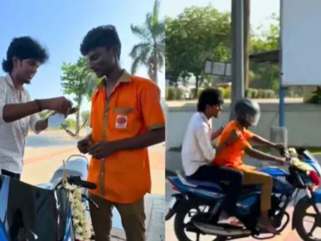Watch: Tamil Actor KPY Bala Gifts Bike To A Petrol Bunk Employee - News18