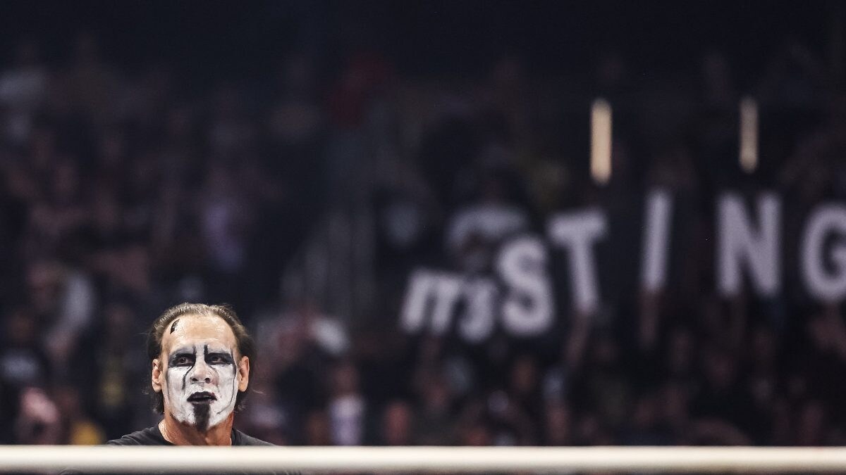 Former WWE Superstar 'Sting' Steve Borden Gets Emotional During Retirement Speech At AEW ...