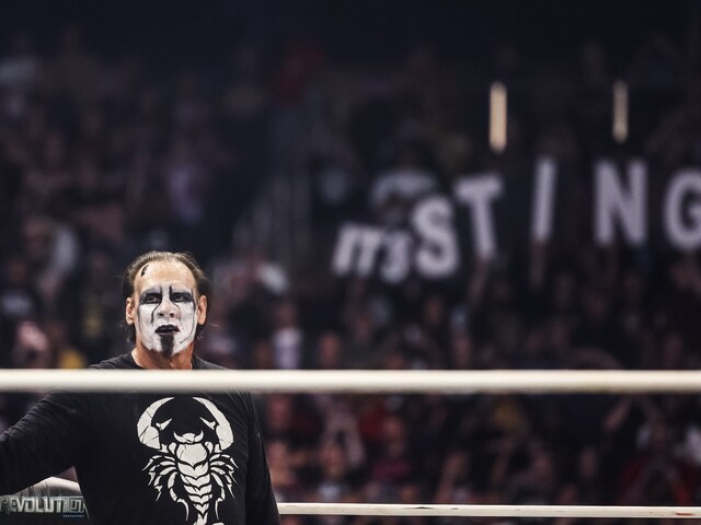 Former WWE Superstar 'Sting' Steve Borden Gets Emotional During Retirement Speech At AEW ...