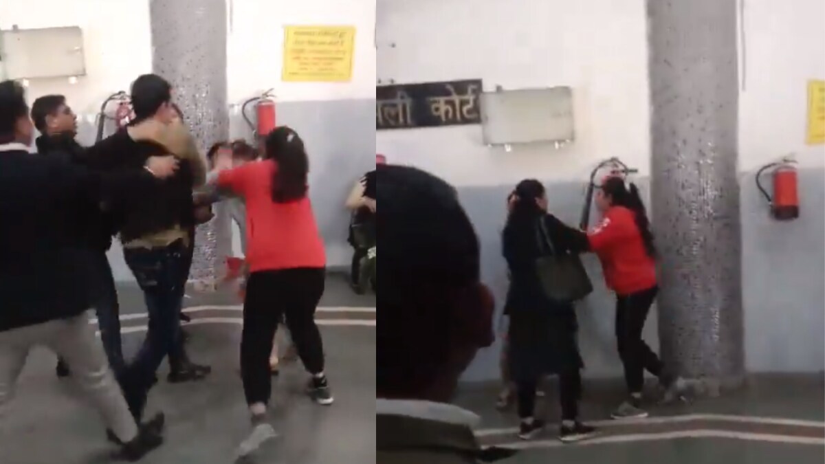 Video: Couple Gets Into Aggressive Fight Inside Dwarka Family Court ...