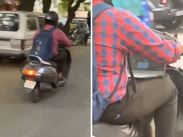 Peak Bengaluru: Man Attends Zoom Call While Riding Scooty on Busy Road ...