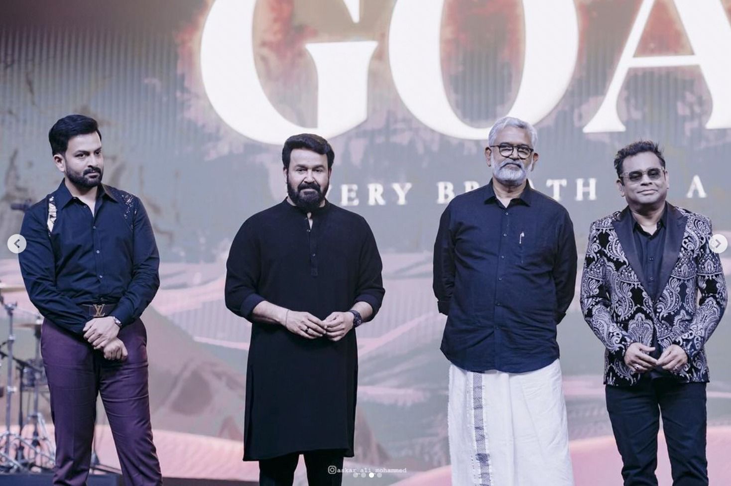 Mohanlal, Prithviraj Sukumaran Mark Their Presence Magnanimous Music Launch of The Goat Life ...