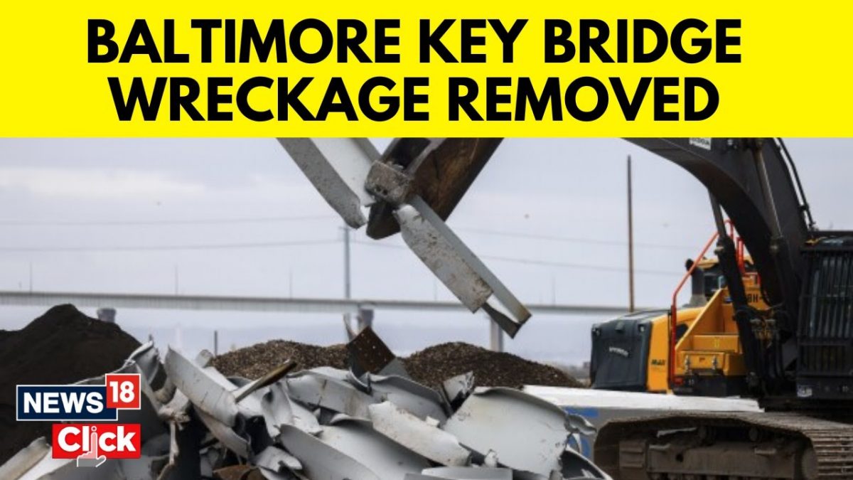 Salvage Crews Remove Part of Key Bridge from Water in Baltimore ...