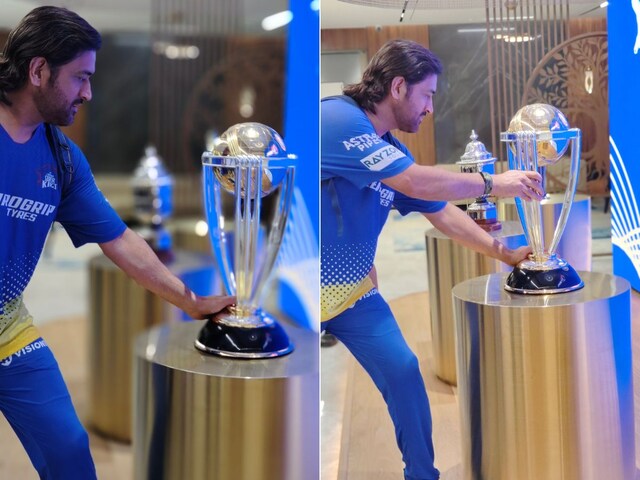 Ahead of MI vs CSK Clash, MS Dhoni Reunites with 2011 World Cup Trophy ...