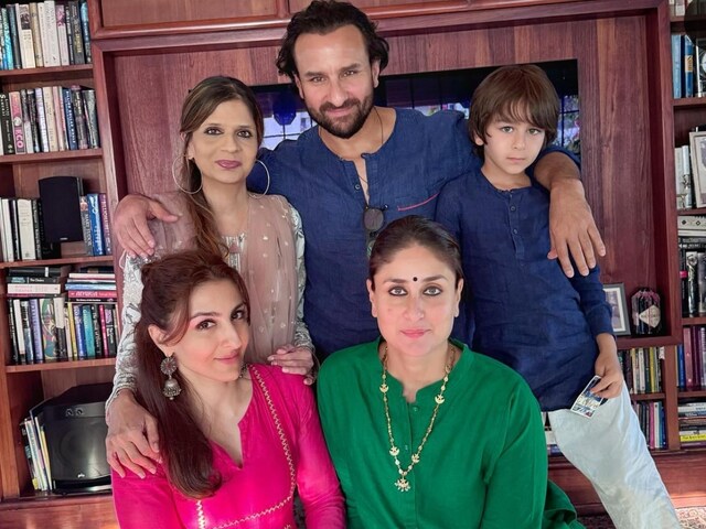 Saif Ali Khan, Taimur Twin In Blue Kurta; Kareena Kapoor Poses With ...