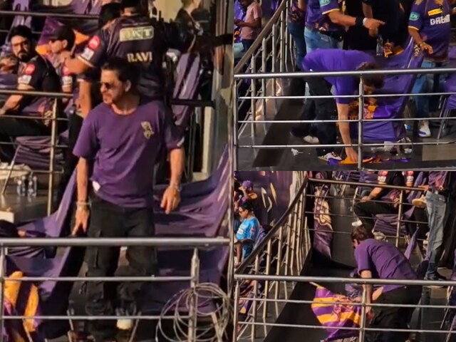 Shah Rukh Khan Wins Hearts As He Picks Up KKR's Fallen Flags After IPL ...