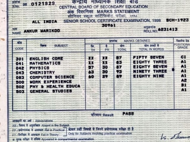 YouTuber Ankur Warikoo Inspires Students By Sharing His Class 12 Marksheet - News18