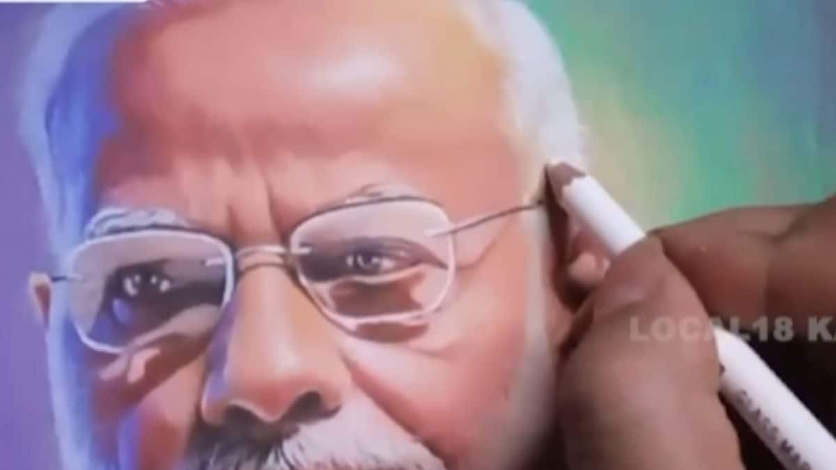 In Uttara Kannada, Artist Draws PM Narendra Modi's Portrait In Just ...