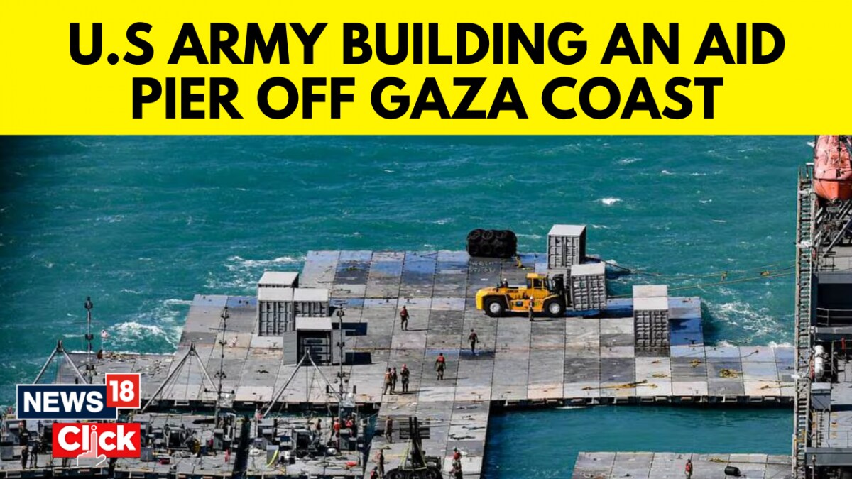 US army begins building floating aid pier off the Gazan coast - News18