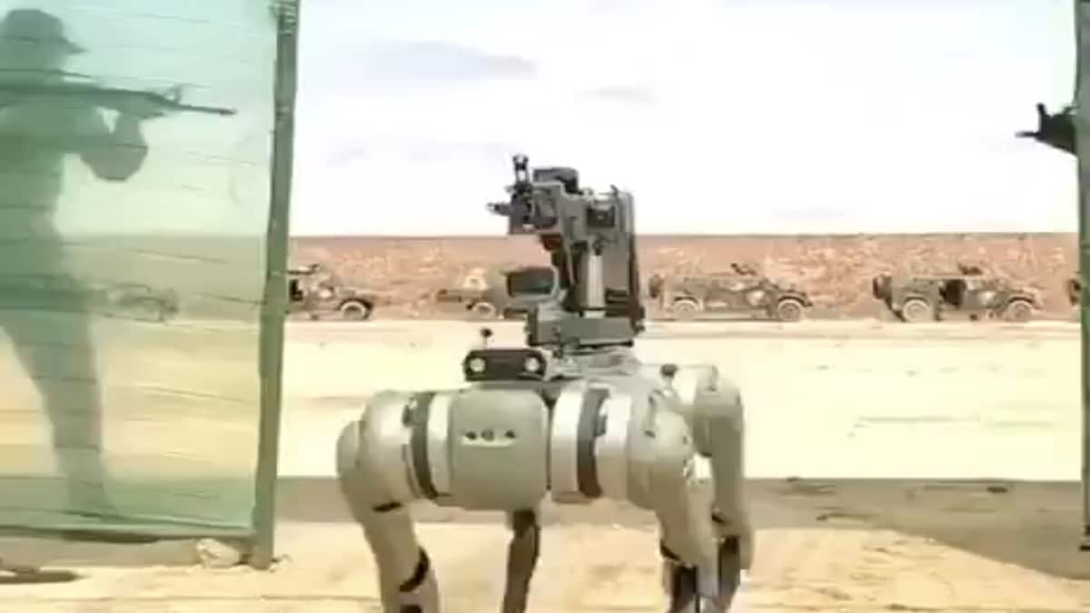 Video: Chinese Army Flaunts Gun-Toting Robot Dogs At War Games | World ...