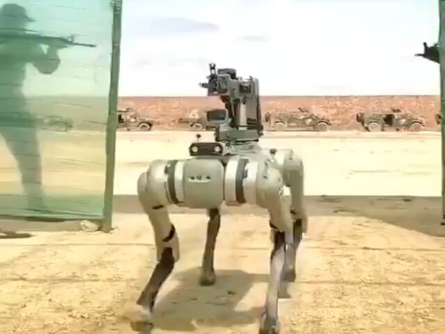 Video: Chinese Army Flaunts Gun-Toting Robot Dogs At War Games - News18