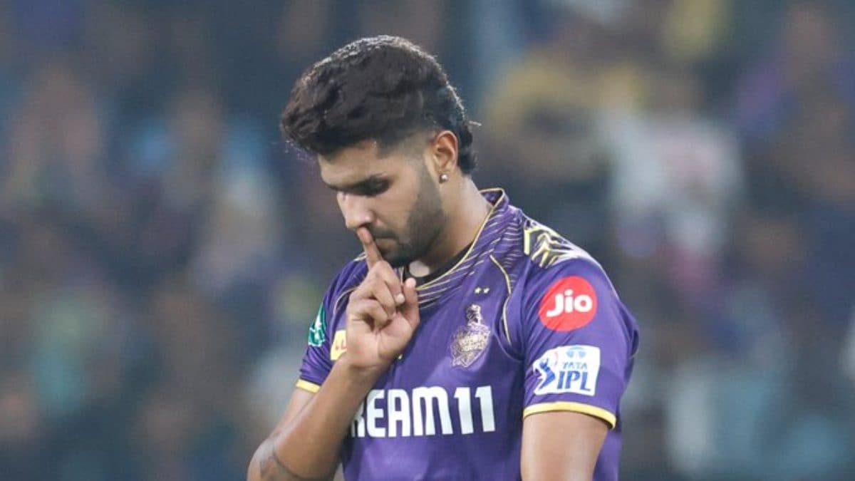 KKR Star Pacer Harshit Rana Brings Out 'Finger on Lips' Celebration ...