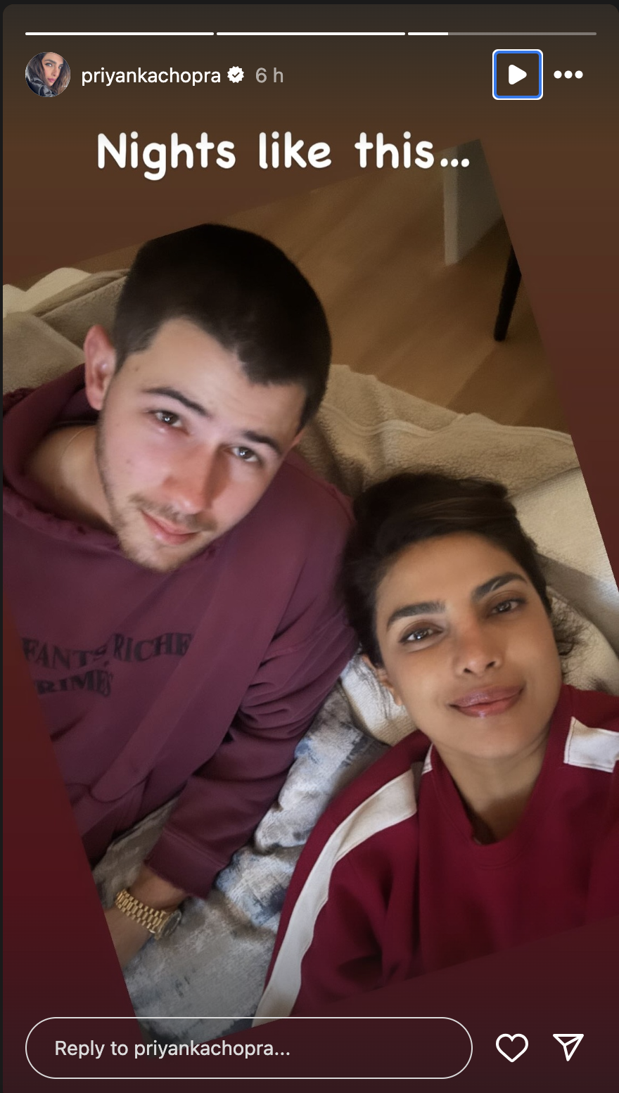 Priyanka Chopra Gives A Glimpse Of Her Cozy Saturday Night With Nick Jonas; Photo | Movies News ...