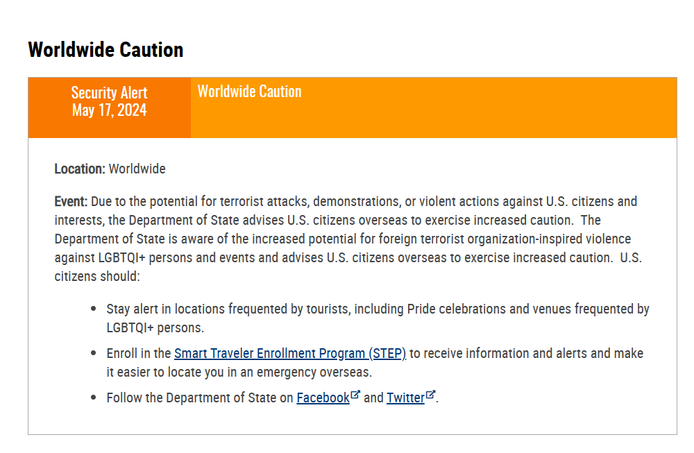 'Worldwide Caution': US Warns Of Possible Terror Attacks At LGBTQ ...