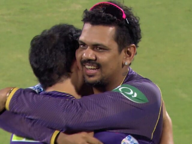 Gautam Gambhir and Sunil Narine Elated and Lift Each Other Up After KKR ... Gautam Gambhir and Sunil Narine Elated and Lift Each Other Up After KKR ...
