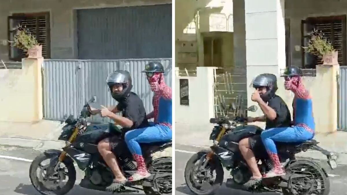 Watch: Spider-Man Riding A Bike Is Peak Bengaluru Moment - News18