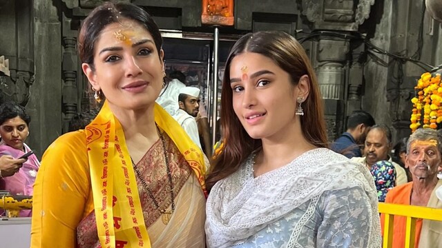 In Pics: Raveena Tandon And Daughter Rasha Thadani At Bhimashankar ...