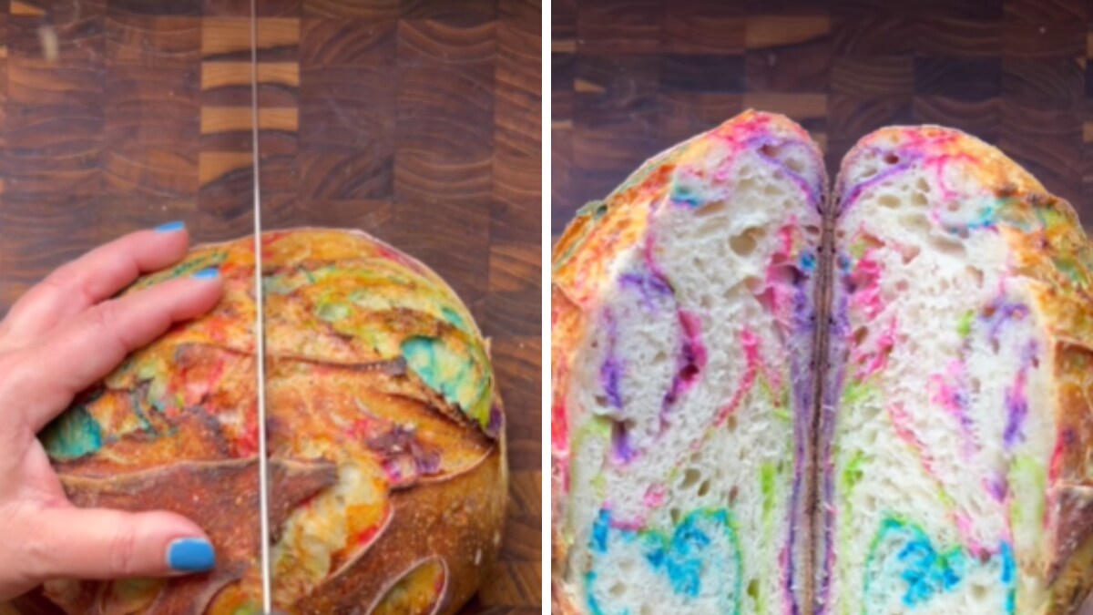 This Viral Rainbow Sourdough Bread Recipe Gets Internet Approval - News18