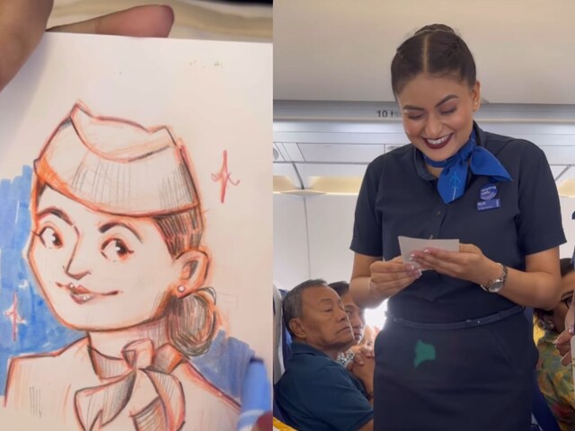 Woman Presents Sketch To IndiGo Air Hostess Onboard, Watch Her ...