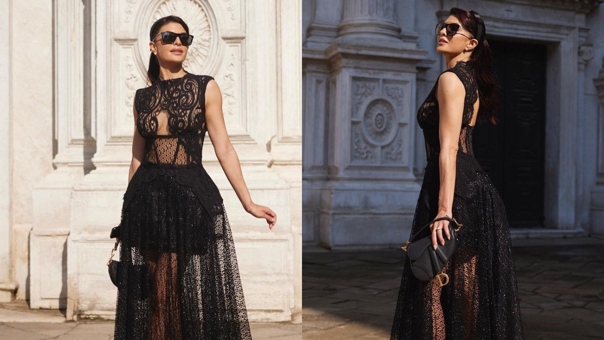 Jacqueline Fernandez Casts Spell In Black Lacy Gown At Cannes 2024, See ...