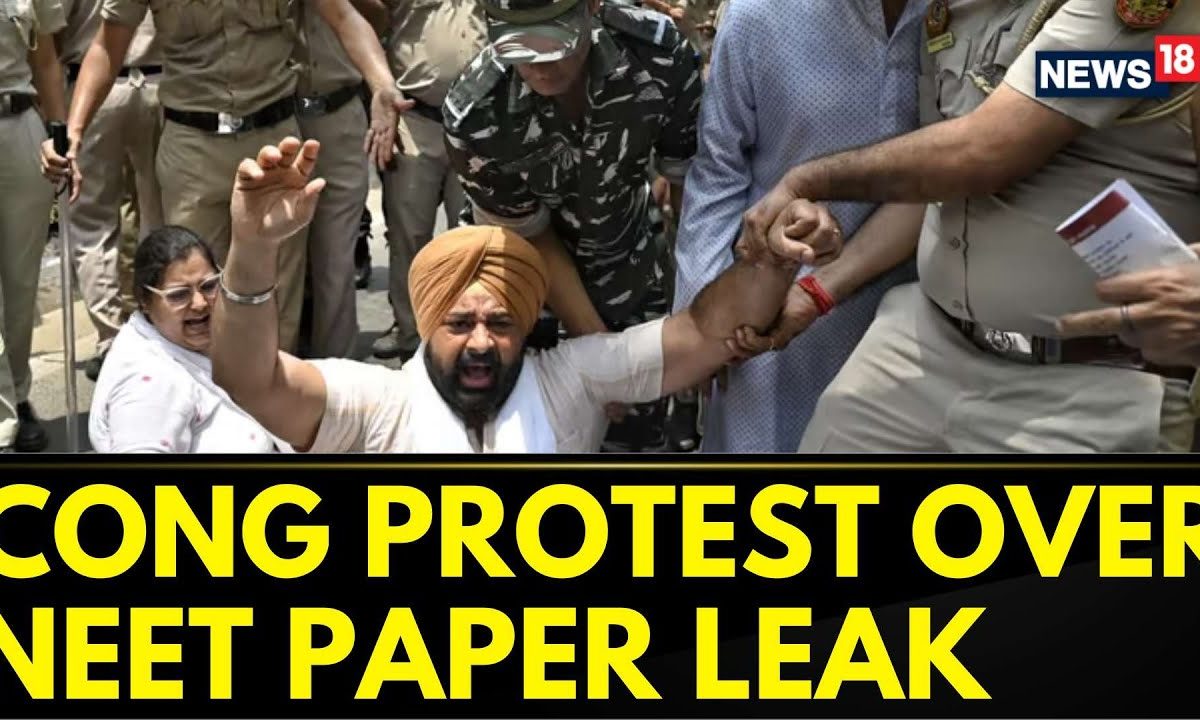 NEET 2024 | Massive Protest By Congress Over NEET Paper Leak In Delhi ...
