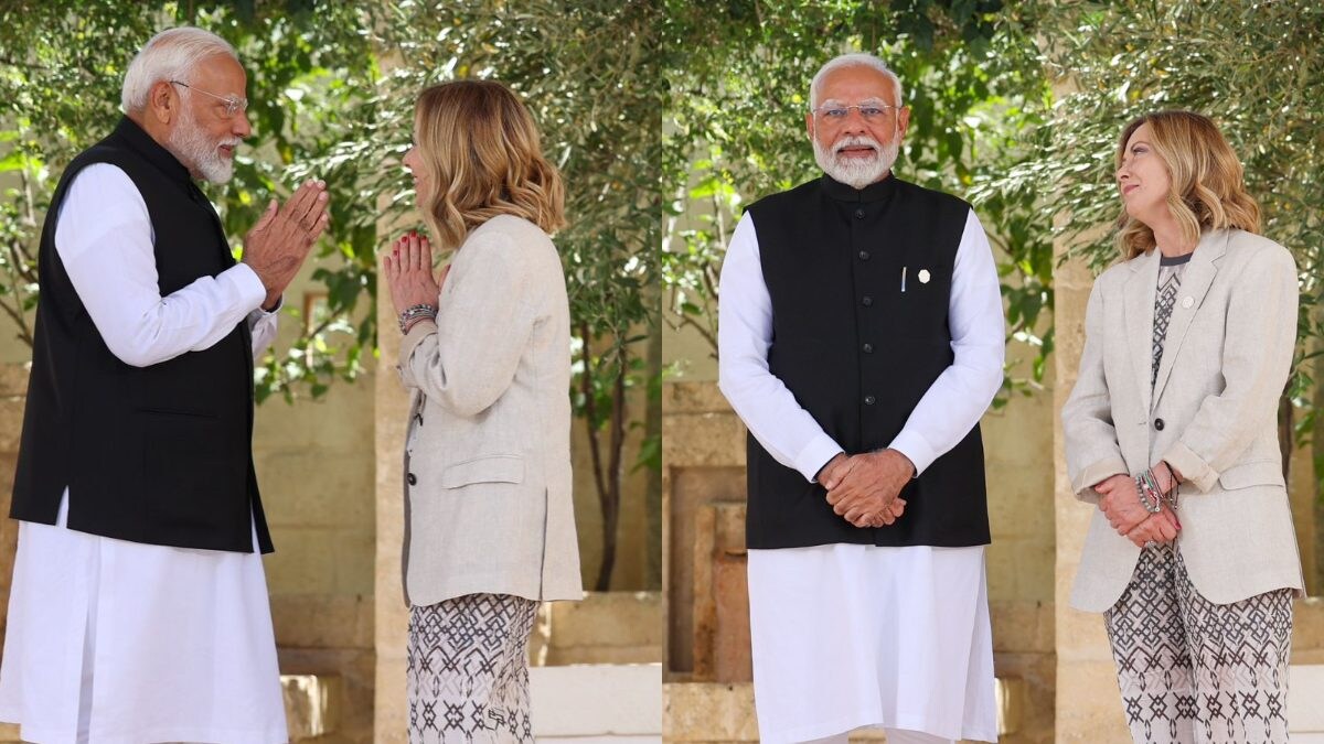 Italian PM Meloni Greets PM Modi With Traditional 'Namaste' As He ...