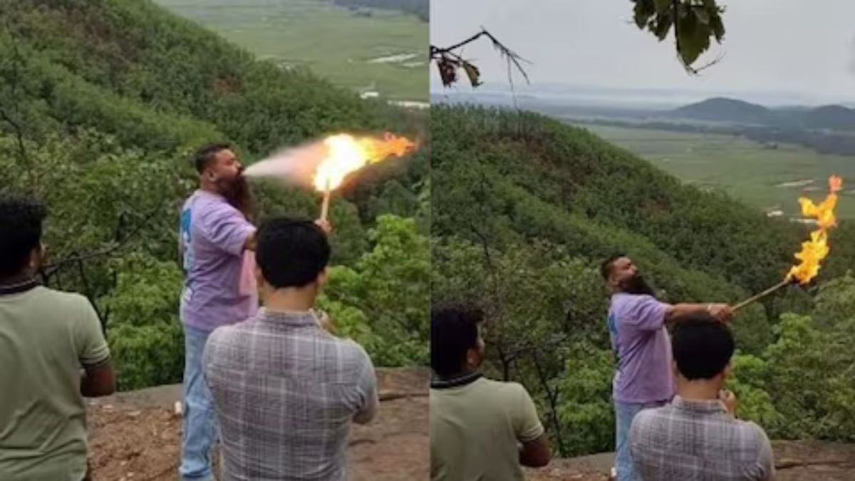 Man Attempts Fire-breathing Trick, Ends Up Burning His Beard | Viral ...
