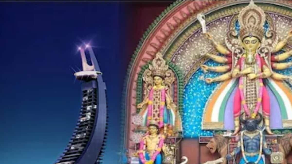 Qatar's 'Moon Tower' Inspires Majestic Durga Puja Pandal In West Bengal's Jirat | India News ...