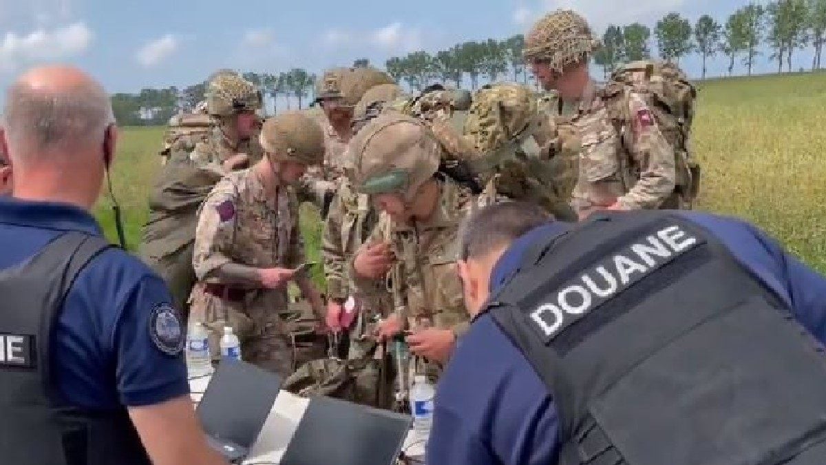 Video: French Customs Officers Check Passports Of UK Paratroopers ...