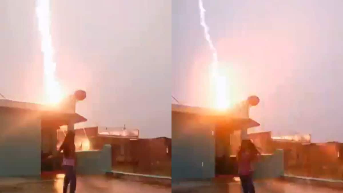 Shocking Video: Bihar Girl Survives Lightning Strikes While Making ...