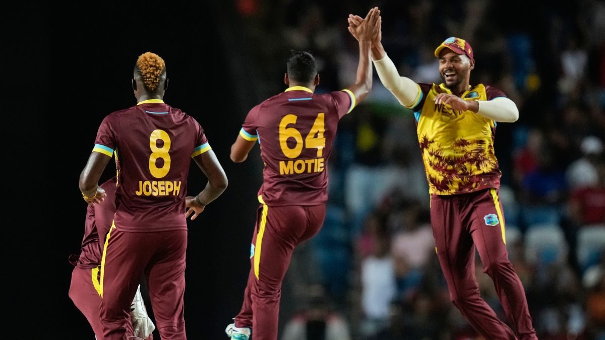 WI vs NZ, T20 World Cup 2024 in Photos: Rutherford, Alzarri Star As ...