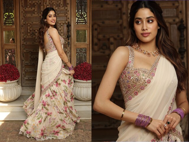 Janhvi Kapoor Shines Bright In Arpita Mehta Floral Lehenga, Don’t Miss ...