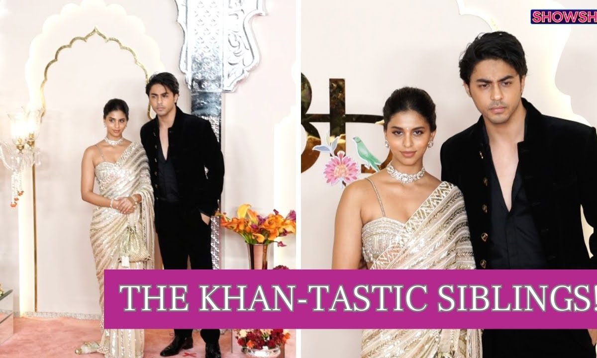 Star Siblings Aryan & Suhana Khan Pose Together At Anant Ambani ...
