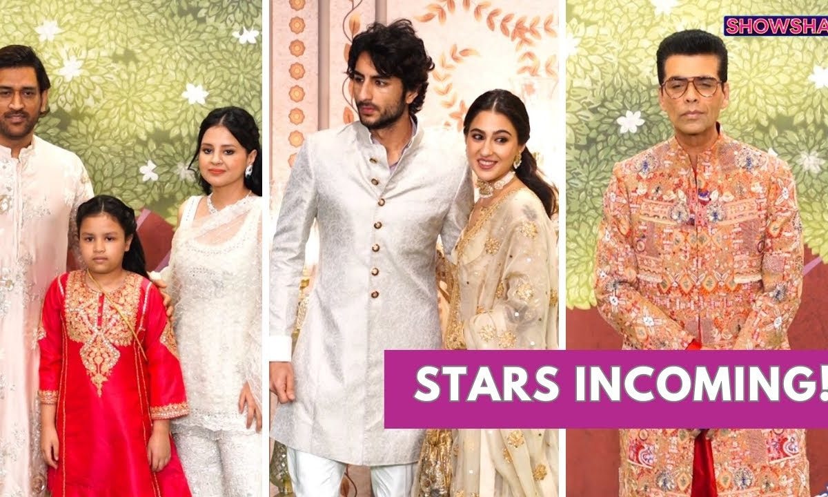 MS Dhoni, Karan Johar, Sara Ali Khan & Many MORE At Anant & Radhika's Blessings Ceremony I WATCH ...