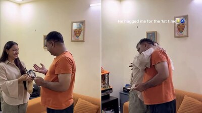 Daughter Gifts Gold Chain To Father In Viral Video, Watch His Priceless ...