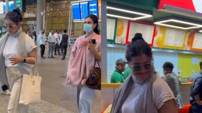 Kajol Gets Papped With Daughter Nysa In Cool Casuals At Mumbai Airport ...