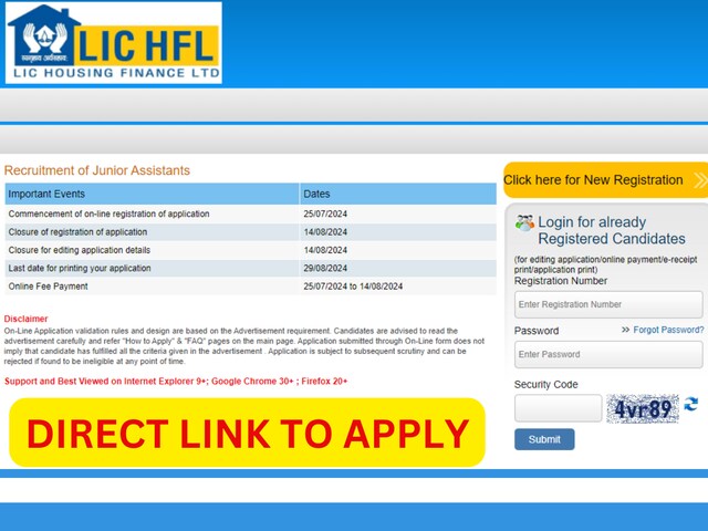 LIC HFL Junior Assistant Recruitment 2024: Apply For 200 Posts, Check ...