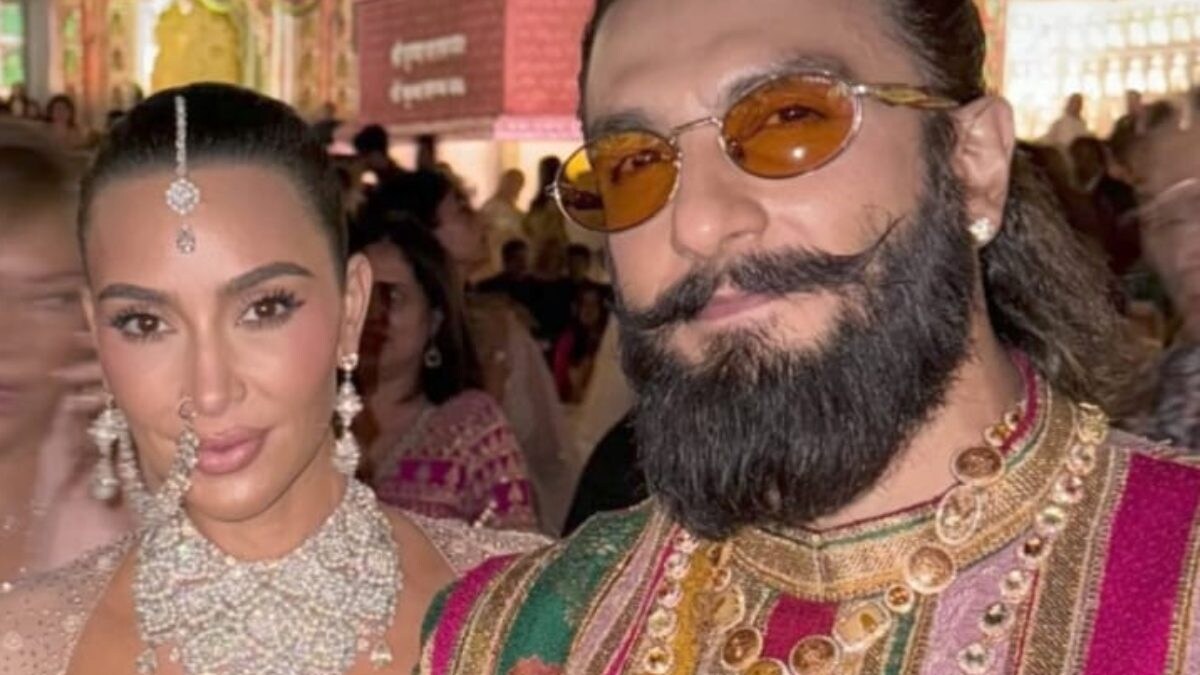 Ranveer Singh Poses With Kim Kardashian at the Ambani Wedding, Breaks ...