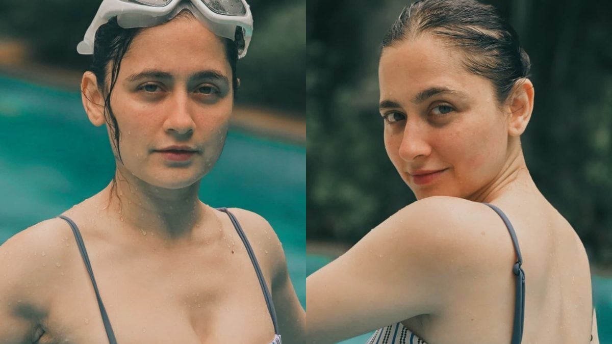Sanjeeda Shaikh Slips Into a Bikini, Takes a Dip in Pool Under Rain, Sexy Photos Go Viral ...