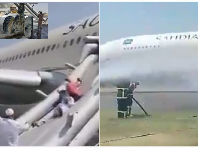 Video: Saudi Airlines Flight With 297 Aboard Catches Fire While Landing ... Video: Saudi Airlines Flight With 297 Aboard Catches Fire While Landing ...