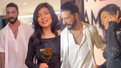 Sushmita Sen's Boyfriend Rohman Shawl Protects Her from Crowd As She ...
