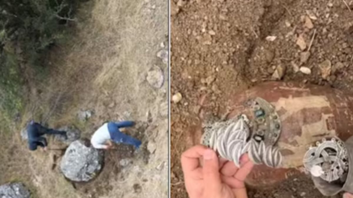Watch: Men Find Ancient Artefacts Inside A Boulder | Viral News - News18