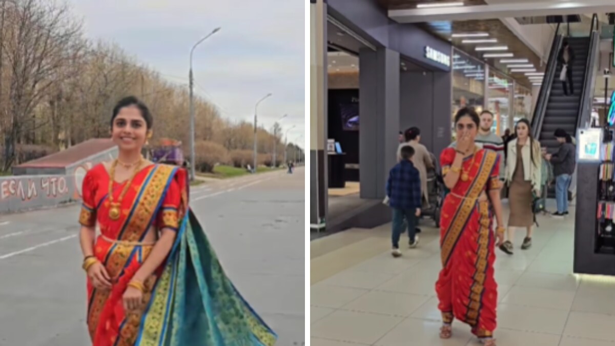 Watch: 'Marathi Mulgi' In Traditional Nauvari Saree Takes To Russian ...