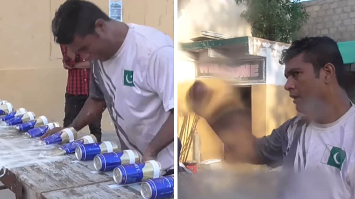 Pakistani Man Creates World Record By Crushing 39 Cans With Head In 30 ...