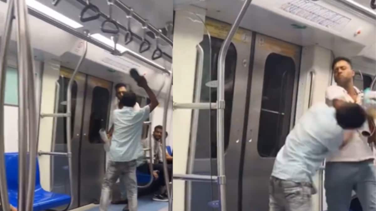 Watch: Man Hits Fellow Passenger With Slipper Inside Delhi Metro ...