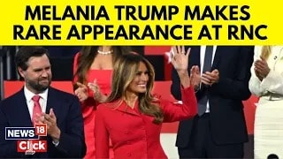 Melania Trump Makes Rare Appearance AT RNC - News18