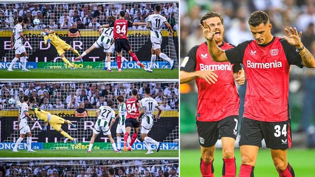 Granit Xhaka Scores Screamer in Bayer Leverkusen's Last-gasp 3-2 Win over Borussia ...