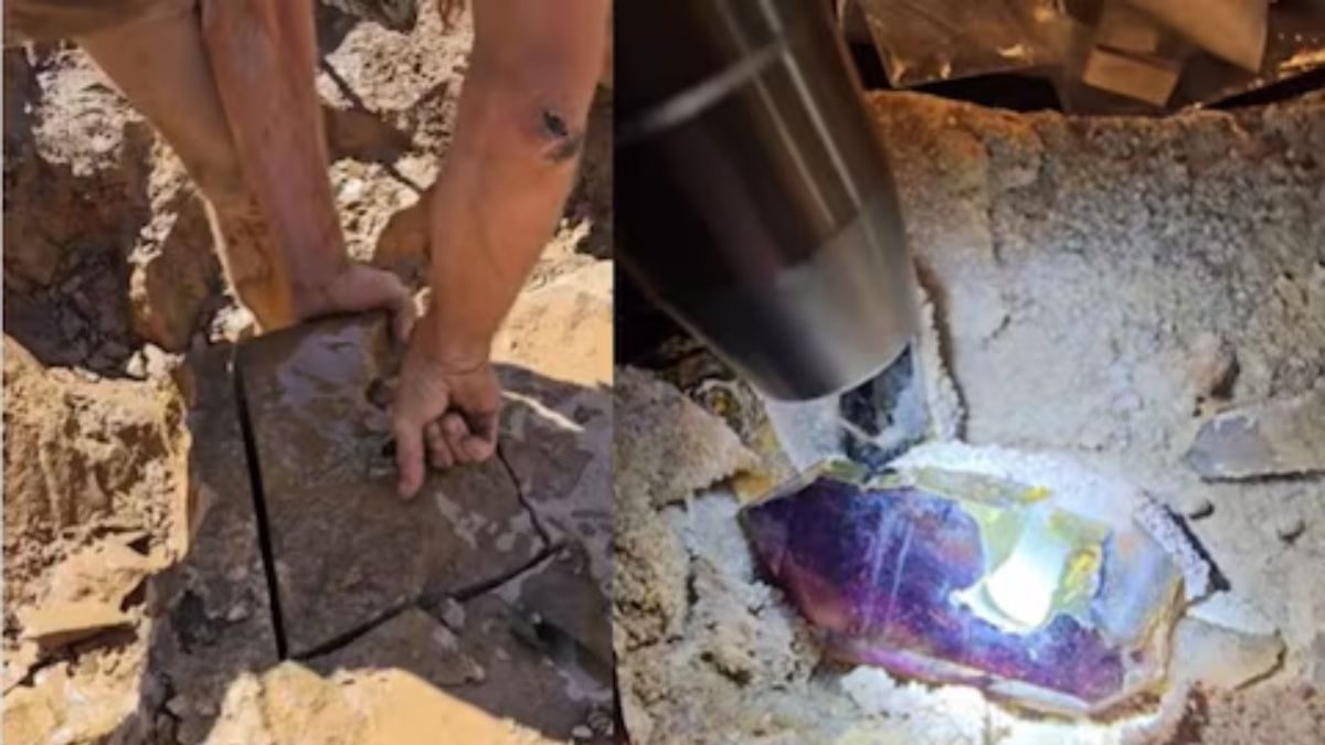 Watch: Man Finds Amethyst Stone In A Namibia Mine | Viral News - News18