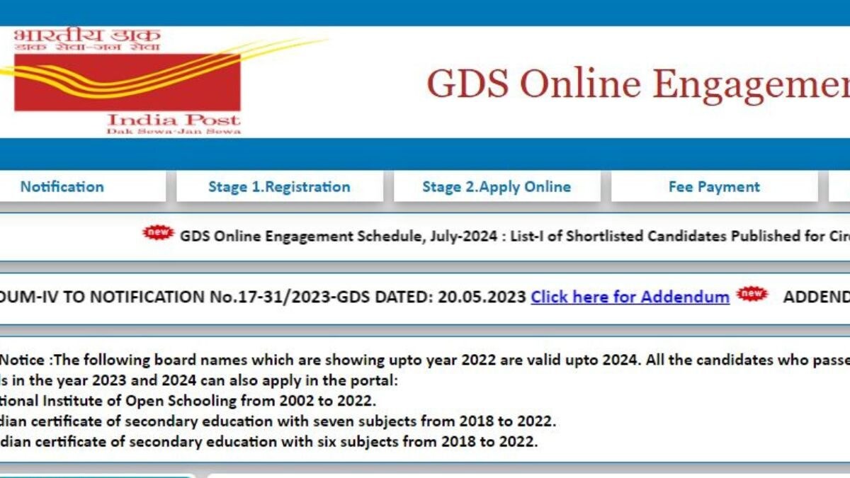 India Post GDS Recruitment 2024 First Merit List Released For 12 ...