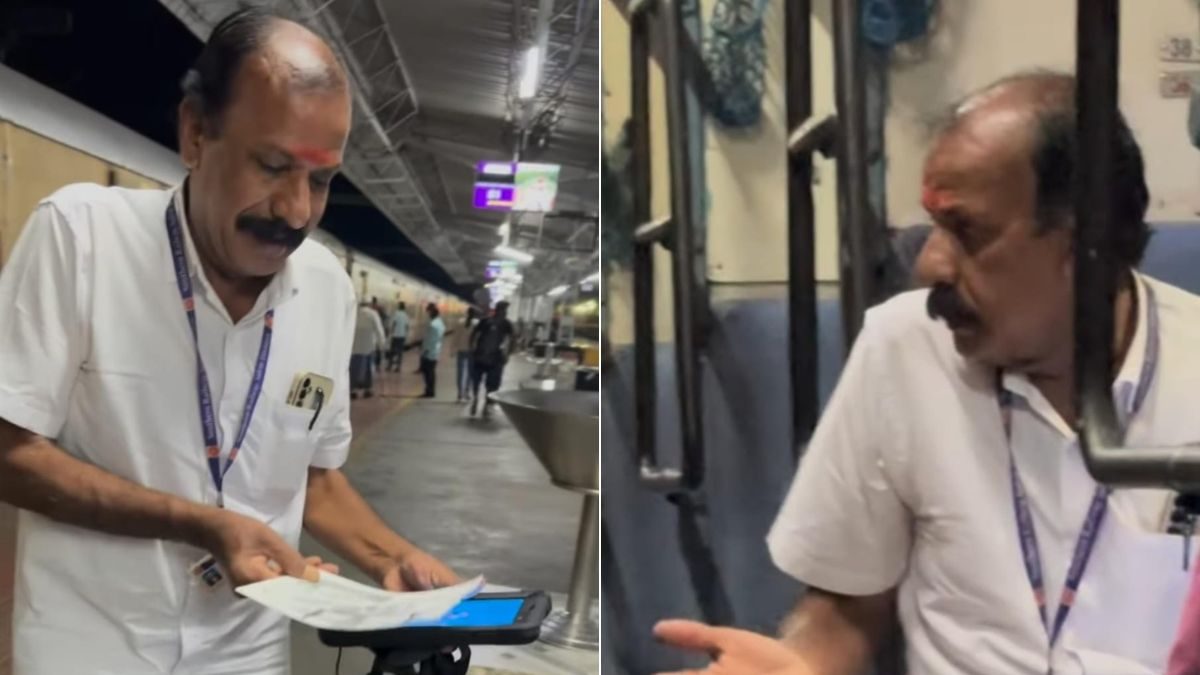 Tamil Nadu Artist Surprises Ticket Checker With Portrait, His Reaction ...